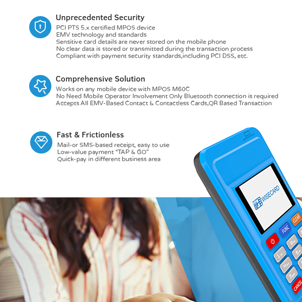 IOS Android MPOS Android POS Terminal With Pinpad EMV Bluetooth NFC Connect