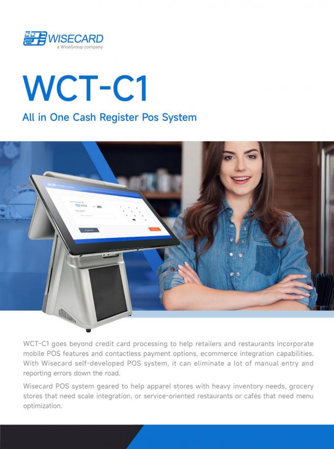 Supermarket Hotel Dual Screen POS Terminal 15.6 Inch All In One Touch ...